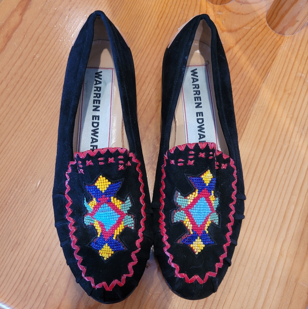 Warren Edwards Beaded Suede Flats - Gem